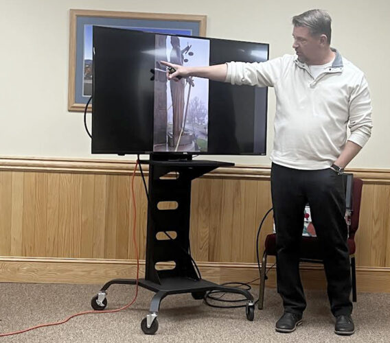 Commissioner details plans to repair statue outside of courthouse ...